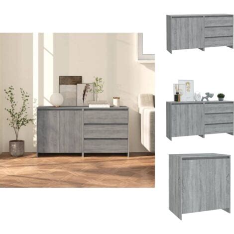 Sideboards Living Tlg Sideboard Grau Sonoma Holzwerkstoff
