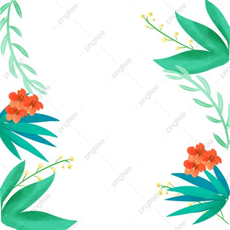 Frontera De Flores Y Hojas PNG Flores Hojas Hoja PNG Y PSD Para