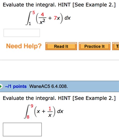 solved evaluate the integral hint [see example 2 1 need