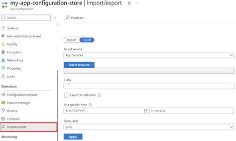 azure app configuration でのデータのインポートまたはエクスポート microsoft learn