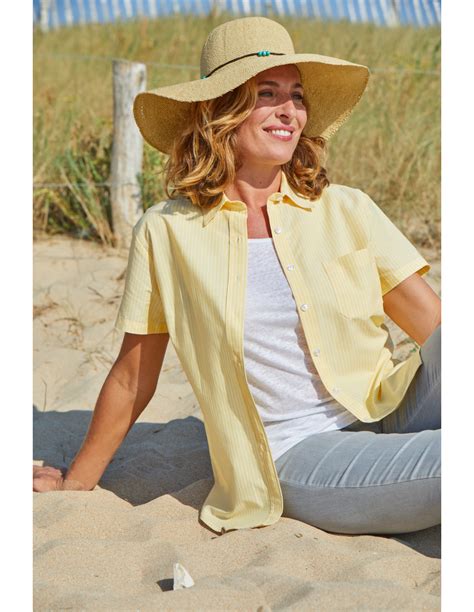 Chemisier Manches Courtes En Coton Made In France B Solfin