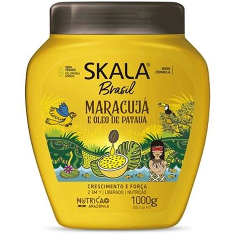 Skala Creme de Pentear 2 em 1 Maracujá e óleo de Patauá 1 kg Máscara