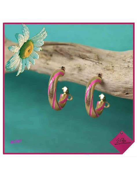 Boucles d oreilles créoles en acier doré ROSE