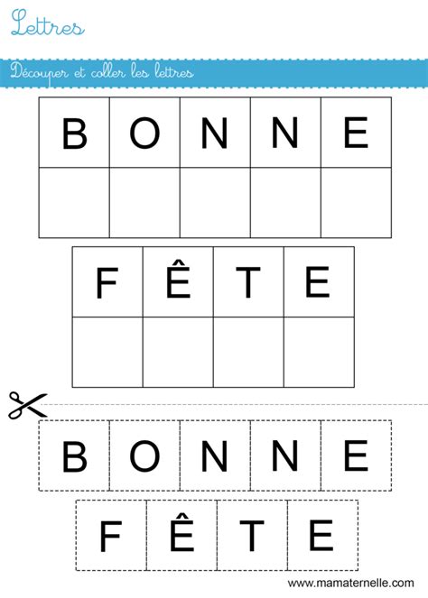 Lettres découper et coller les lettres Ma Maternelle