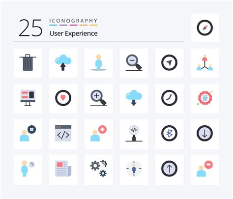 Experiencia De Usuario Paquete De Iconos De 25 Colores Planos Que