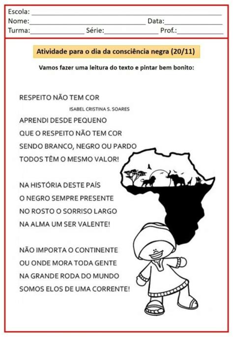 20 atividades Consciência Negra para educação infantil