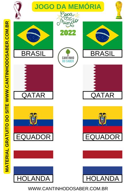 Jogo da memória da Copa do Mundo 2022