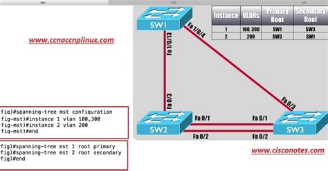 MSTP Configuration Best Cisco CCNA CCNP And Linux CentOS PDF Notes