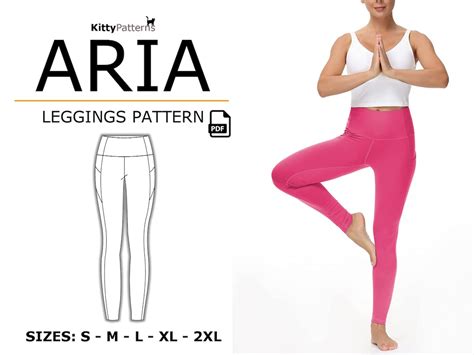 Aria Leggings Sewing Pattern Smlxl2xl Digital Instant Download Womens Leggings Pattern Pdf