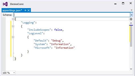 reading values from appsettings json in asp net core
