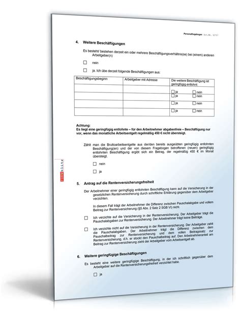 Arbeitsvertrag Minijob Muster Doc