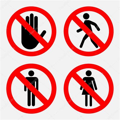 Conjunto de signos de prohibición el paso vector gráfico vectorial