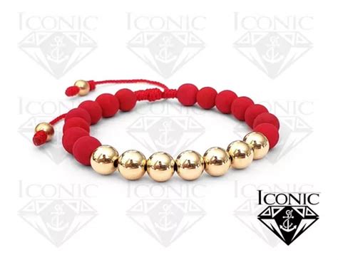 Pulsera Con Neopreno Rojo Y Oro Laminado K Iconic Store Cuotas Sin