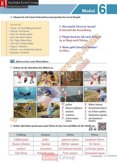 9 Sınıf Almanca Ders Kitabı Cevapları Meb Yayınları Sayfa 63
