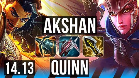 Akshan Vs Quinn Mid Rank Akshan Legendary Solo Kills