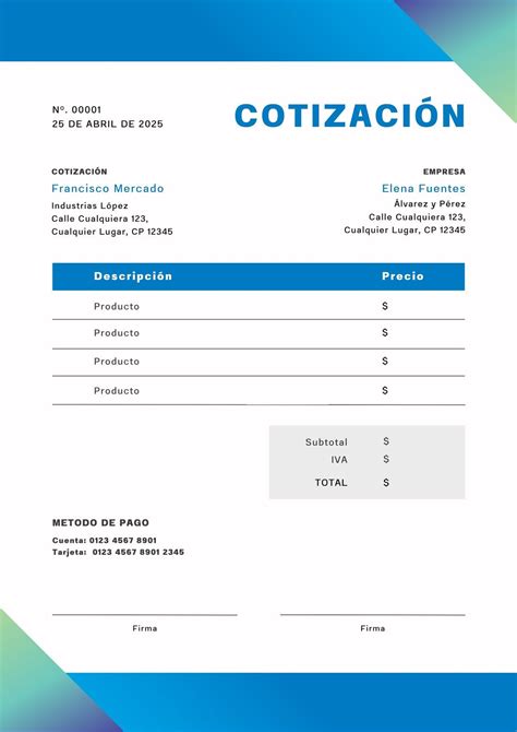 Plantilla De Cotización Excel