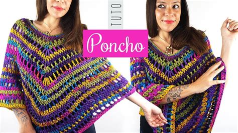 TUTO comment faire un poncho au crochet special débutant YouTube