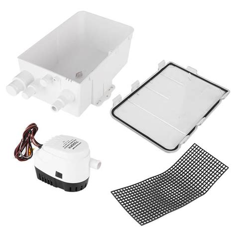 Dilwe Pompe de cale automatique à sump de douche DC 12V 24V 750GPH pour