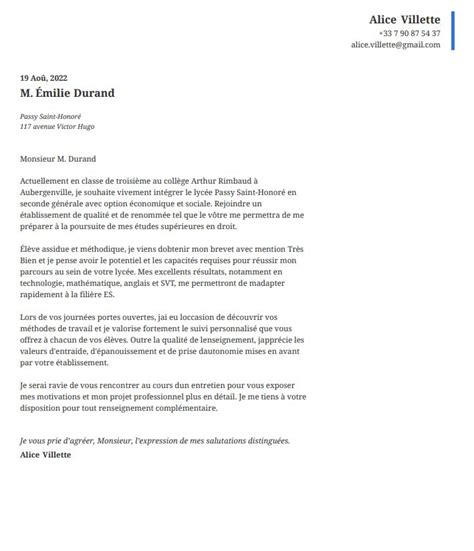 Lettre Motivation Lycée Privé Comment Réussir Sa Demande
