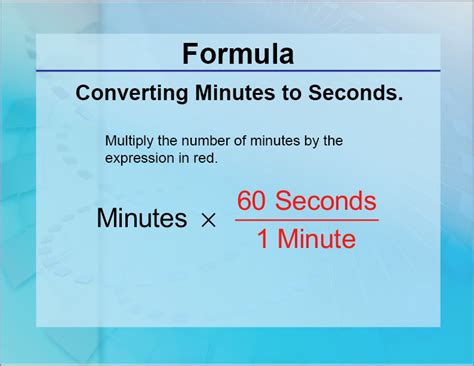 Convert Minutes To Seconds Formula