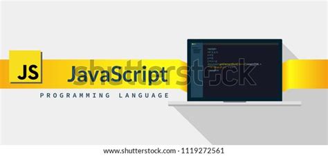 javascript programming language script code on stock vector royalty free 1119272561