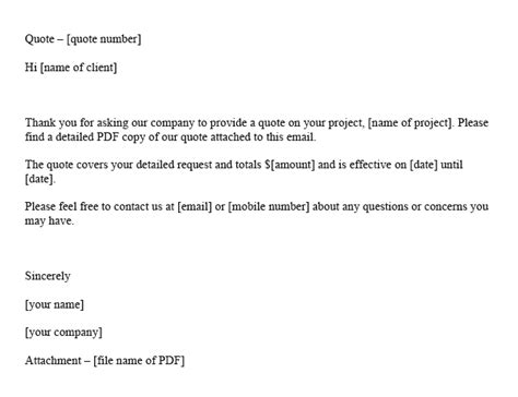 Email Quotation To Client