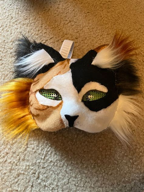 Fox Mask Ideas Therian Therian Fox Plastic Mask White Blue Red