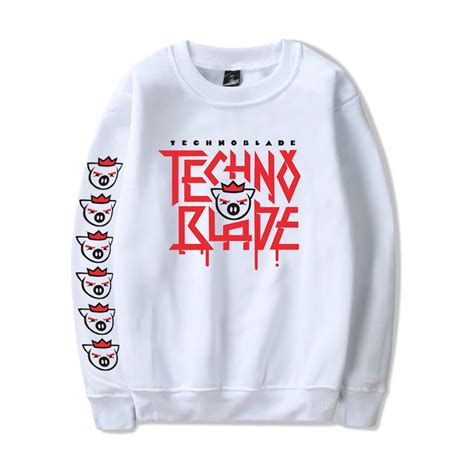 Technoblade Sweatshirts 2D Print O Neck Harajuku Round Collar