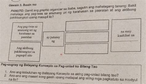 Solved Gawain 3 Buuin Mo PANUTO Gamit Ang Graphic Organizer Sa Ibaba