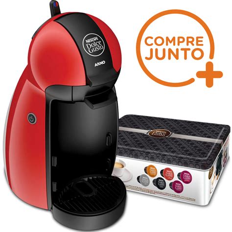 Café Fácil Cafeteira Dolce Gusto Piccolo Vermelha 110v Lata Dolce