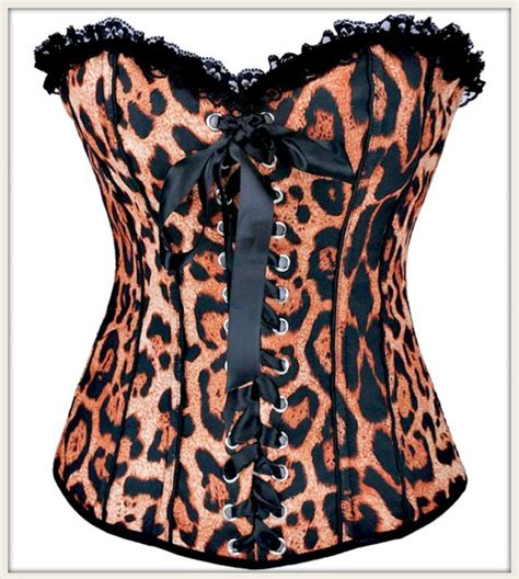 Cowgirl Glam Black N Brown Leopard Lace Trim Hook N Eye Closure Back Western Corset Top Leopard