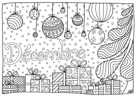 Coloriage de Noël décembre Crapouilleries