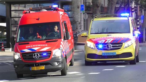 Luchthoorn Ambulances Transplantatieteam Politie En Brandweer Met