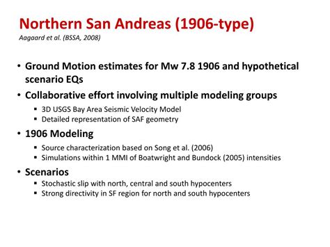 PPT Ground Motion Prediction And Scenario Earthquake Simulations