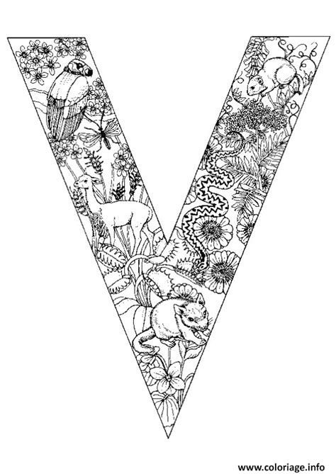 Coloriage Lettre V Alphabet Animaux JeColorie