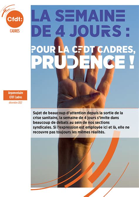 La Semaine De Jours Pour La Cfdt Cadres Prudence Cfdt Cadres