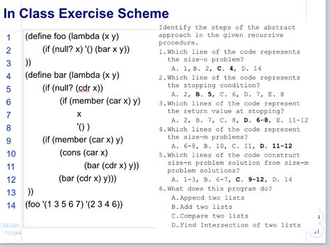 solved in class exercise scheme identify the steps of the