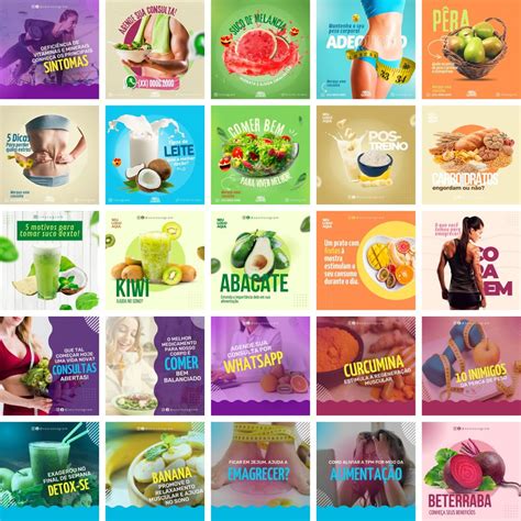 Modelos Canva Nutricionista Nutrição 25 Templates Editáveis Bônus