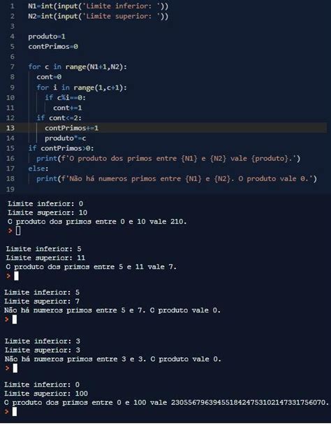 Escrever Um Algoritmo Python Que Calcule E Escreva O Produto Dos