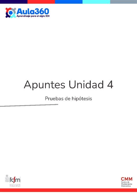 Apuntes Pruebas de hipótesis Unidad 4 Inferencia estadística Tema