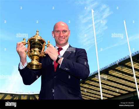 Ambassador For England Rugby 2015 Lawrence Dallaglio With The Web Ellis Trophy At The Rugby