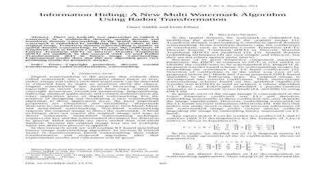 pdf information hiding a new multi watermark algorithm using · other application areas of
