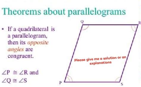 solved theorems about parallelograms r if a quadrilateral is a parallelogram then its