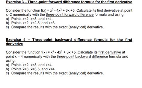 solved exercise 2 forward backward and central