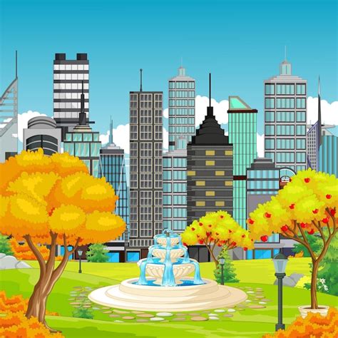 Fondo De Ciudad Moderna Vector Premium