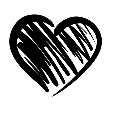corazón amor pintado obra arte silueta estilo 2603137 Vector en Vecteezy