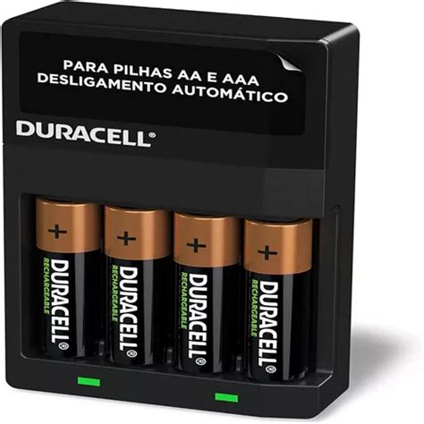 Carregador Duracell Para Pilhas Aa E Aaa 4 Pilhas Cef 14
