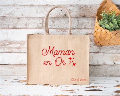 Sac cabas personnalisé Maman en or Bouille d amour