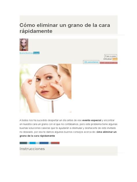 PDF Cómo Eliminar Un Grano de La Cara Rápidamente DOKUMEN TIPS