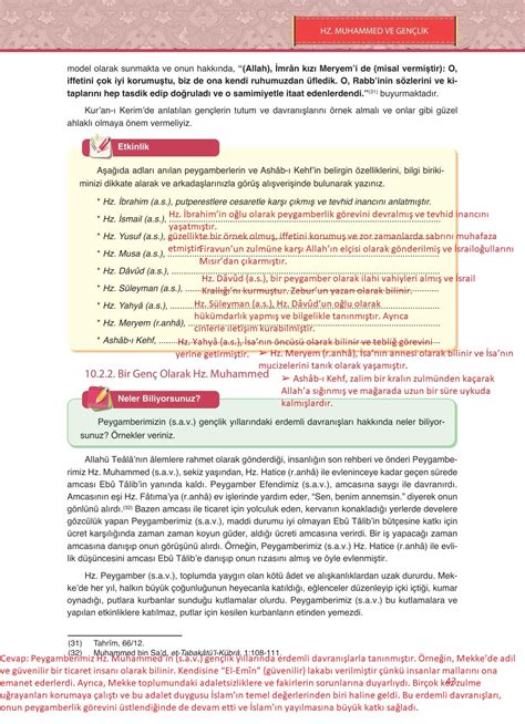 10 Sınıf Din Kültürü ve Ahlak Bilgisi Ders Kitabı Bilim ve Kültür